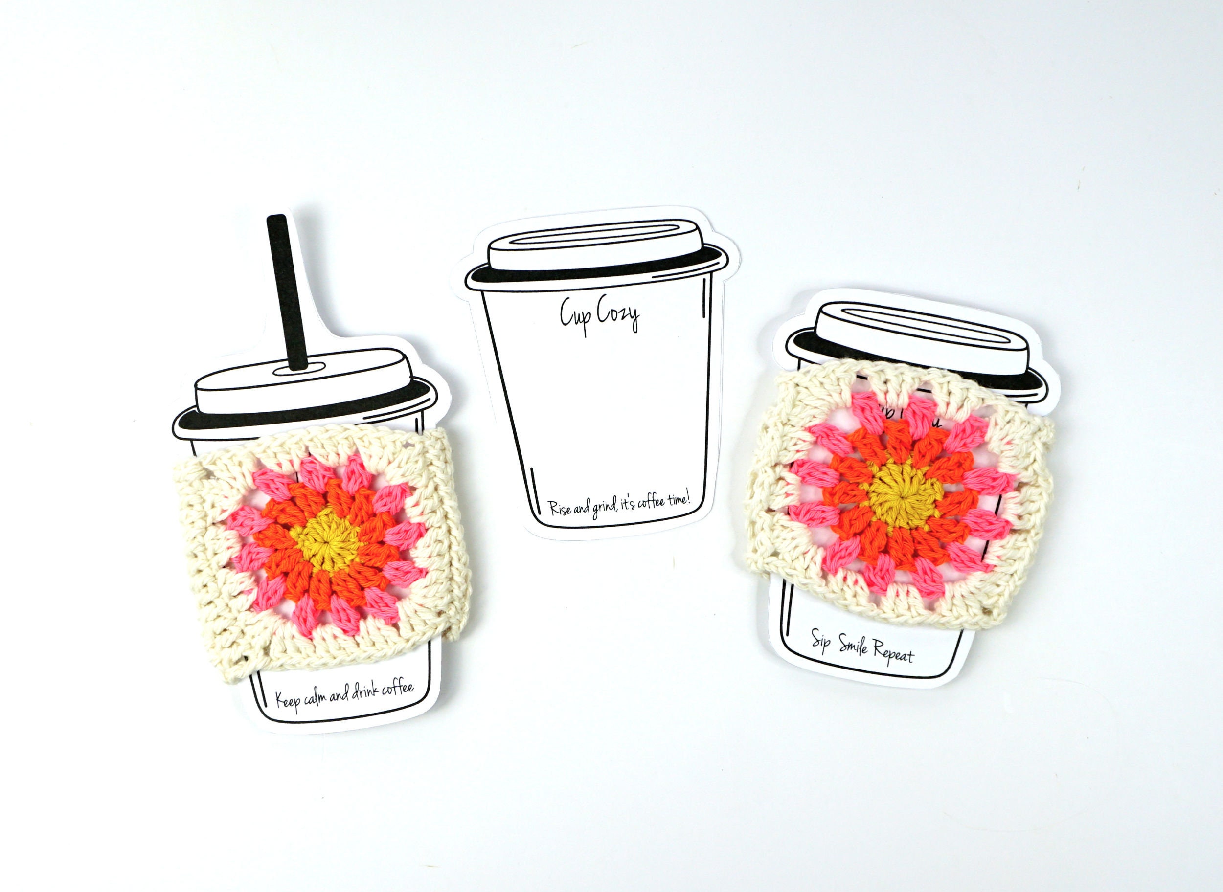 PRINTABLE Coffee Cup Cozy Template - Downloadable PDF - Crochet Cozy ...