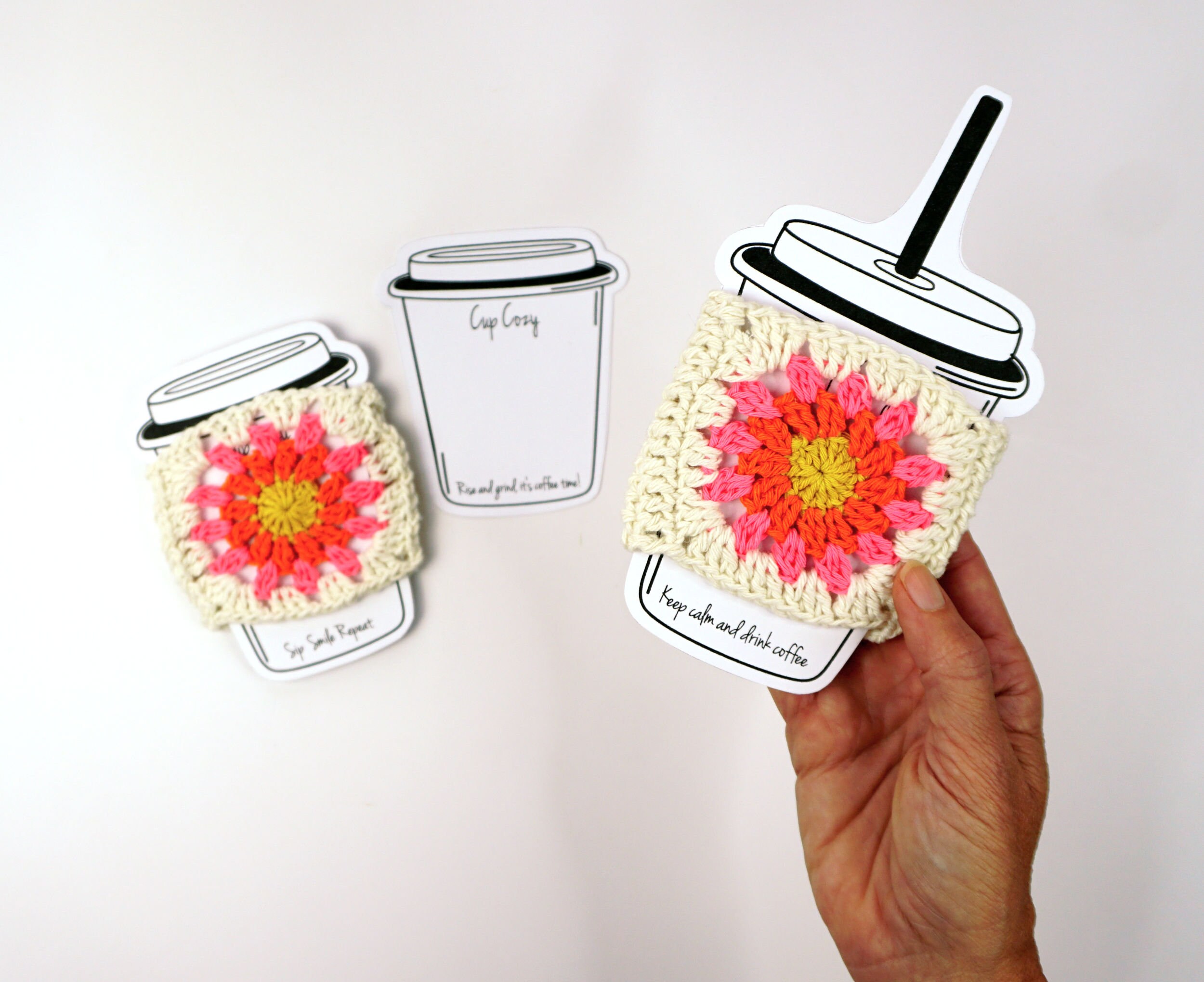PRINTABLE Coffee Cup Cozy Template - Downloadable PDF - Crochet Cozy ...