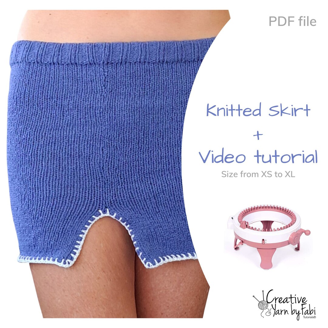 Knitted Skirt Pattern for ALL SIZES Made With Sentro Machine or Addi 46 ...