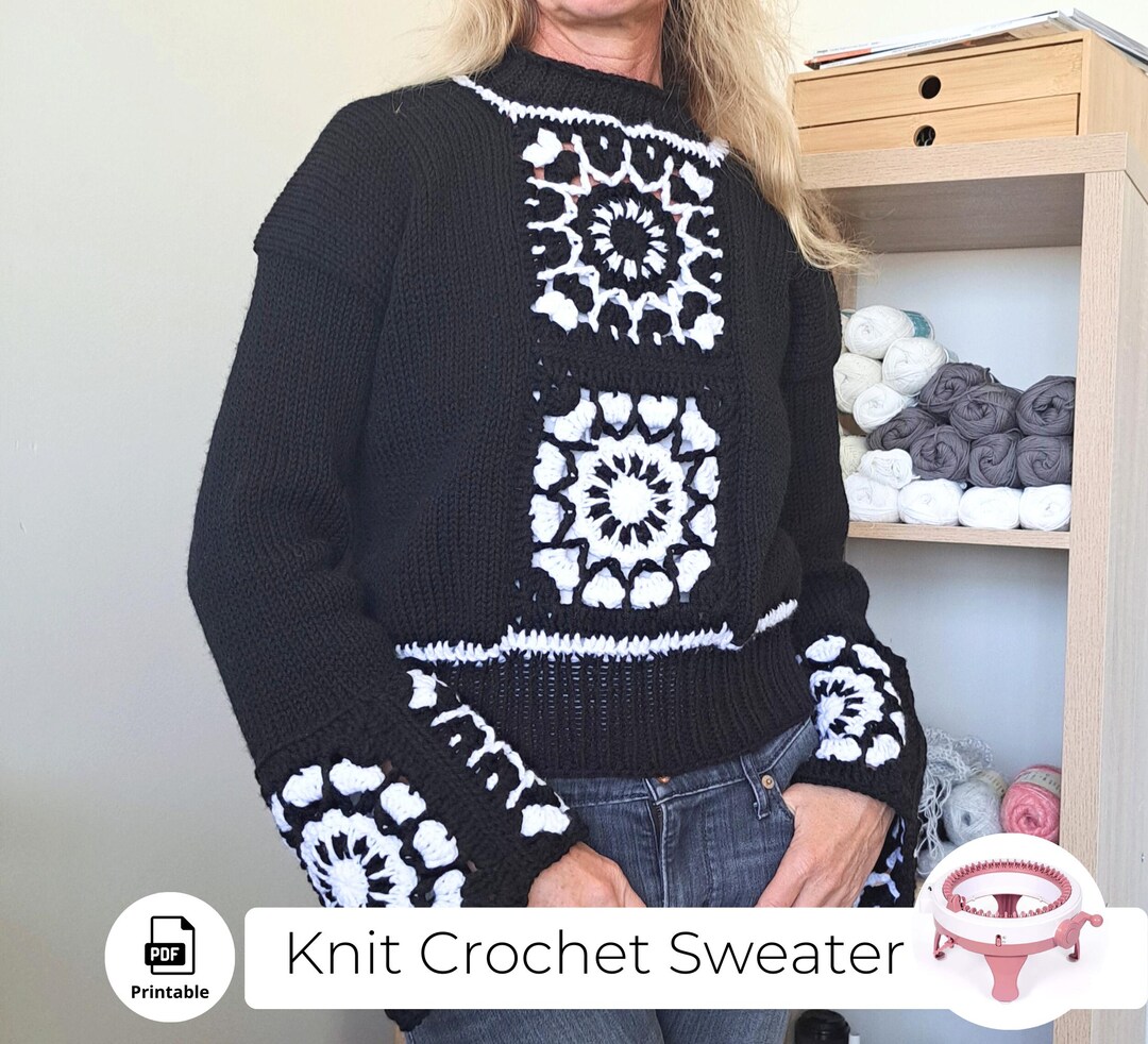 Circular Knitting Machine Sweater Pattern With Granny Squares Sentro 48 ...