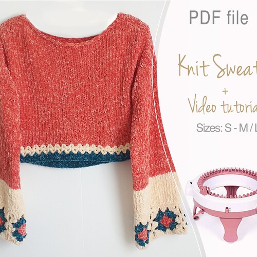 Knitted Crop Top Pattern Using Sentro Machine or Addi Sentro - Etsy