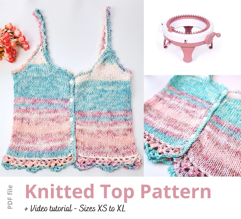 Easy Sentro Knitting PDF Pattern for a Summer Top for Beginners Using ...