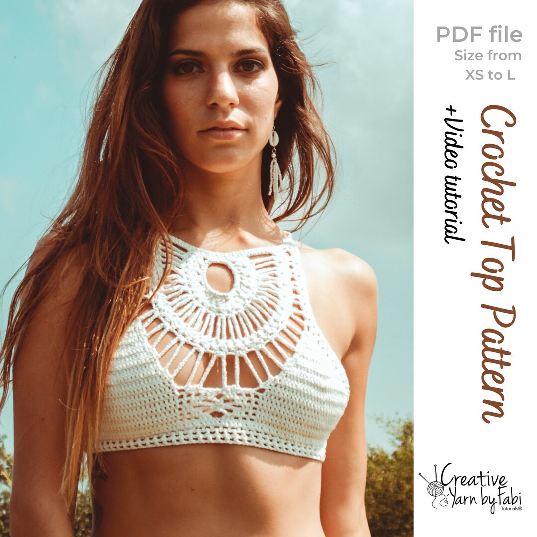 Crochet Halter Top Pdf Pattern How To Make A Boho Festival Halter Top For Summer Women Crop Top