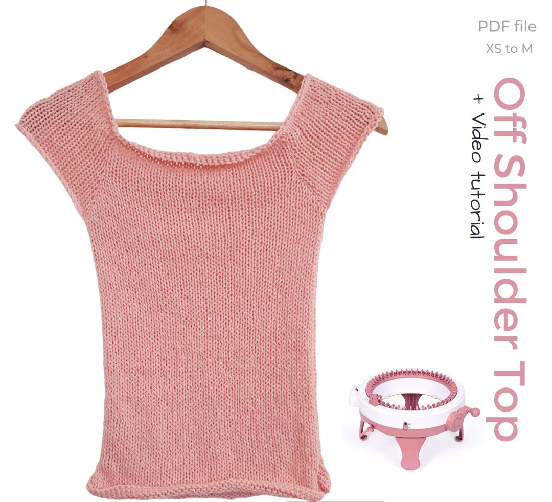 OFF SHOULDER Top Knitting PDF Pattern for Sentro Knit Machine or Addi ...