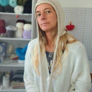 Bonnet Hood Pattern Sentro or Addi King - Women Custom Knit Beanie With ...