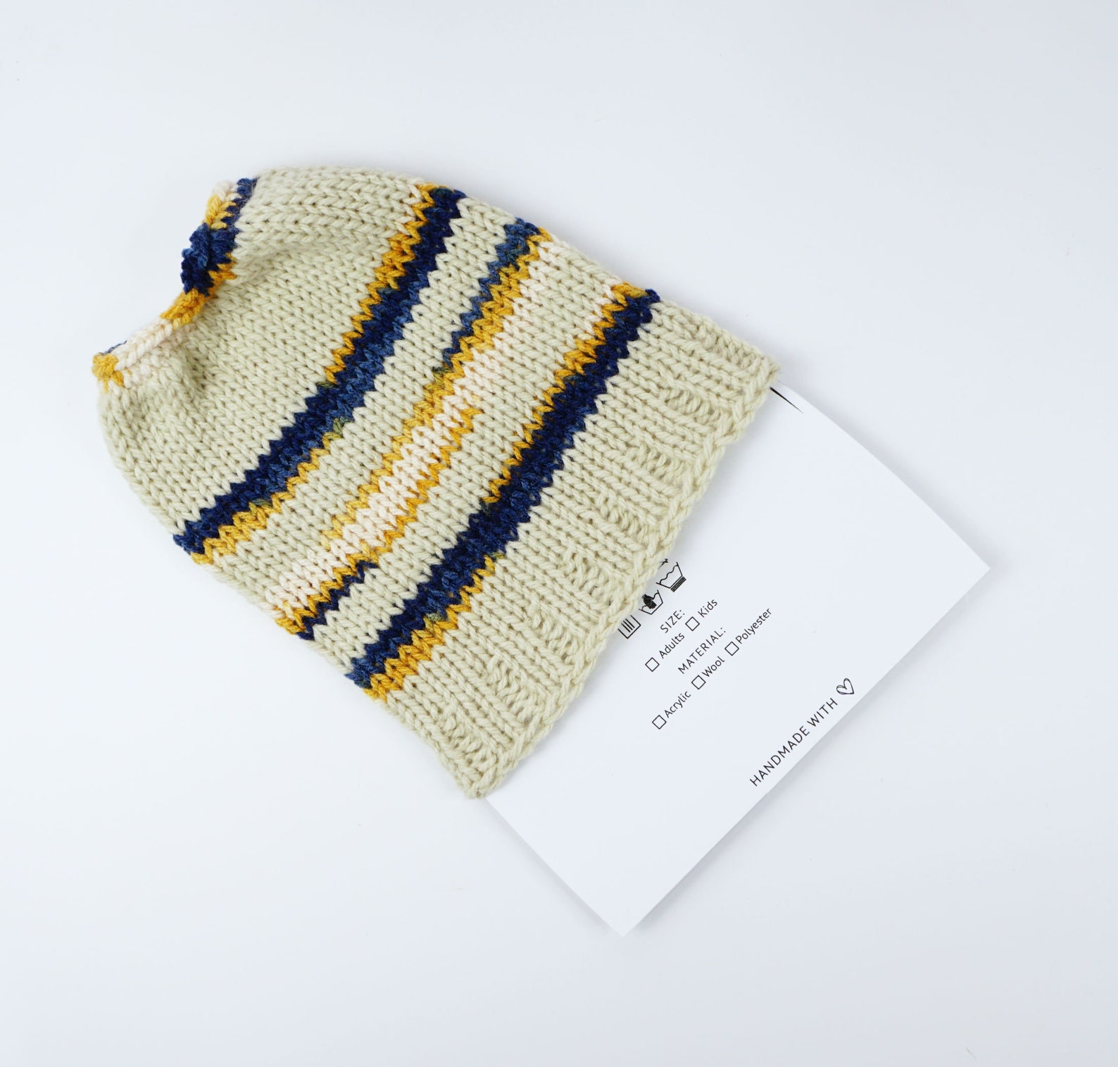 Printable Beanie Hat Insert Card Template - Ponytail Bun Display ...