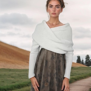 Winter Wrap Shawl Sweater PDF Pattern for Sentro 48 - Easy Knit Cozy ...