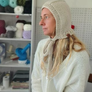 Bonnet Hood Pattern Sentro or Addi King - Women Custom Knit Beanie With ...