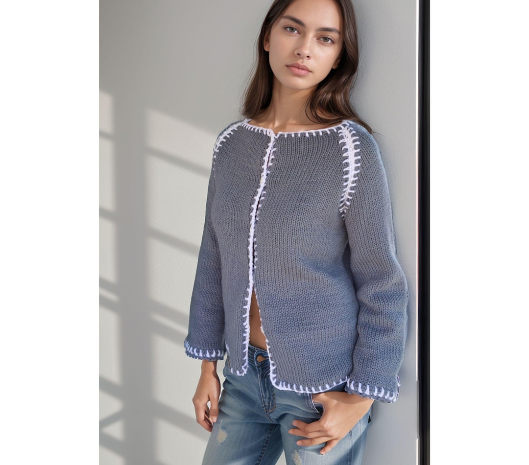 Raglan Style Cardigan Knitting Pattern for ADDI King or Sentro 48 ...