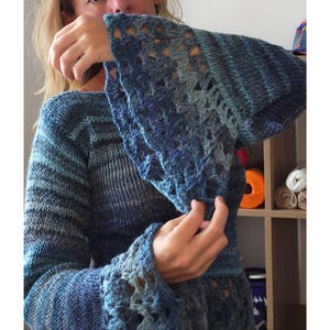 Sentro Knitting Machine Winter Sweater Pattern With Croche Bell Sleeves ...