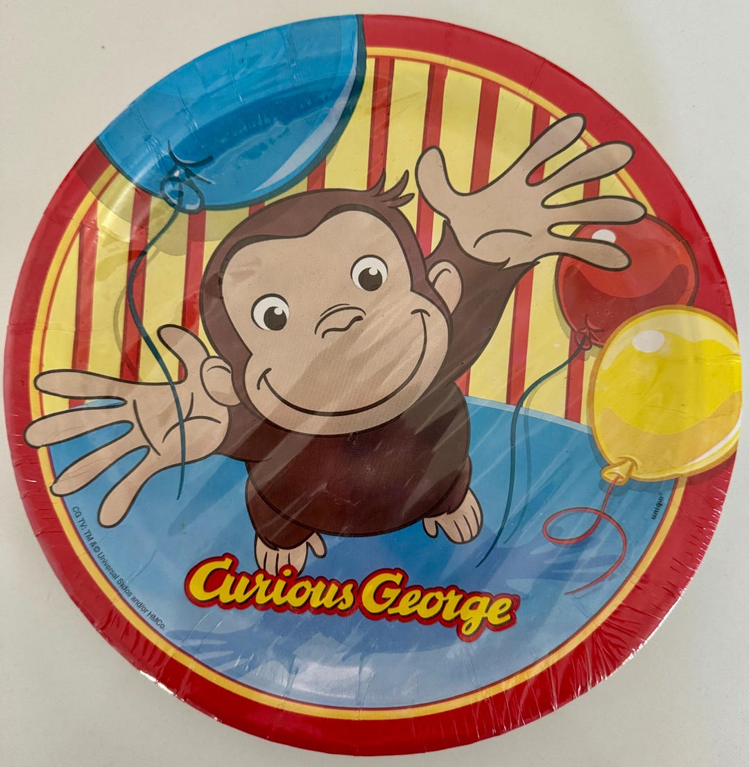 Curious George Large Plates (8ct) - Etsy
