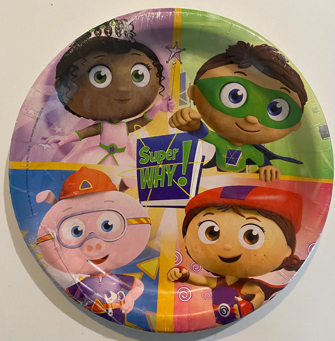 Super Why Large Plates (8ct) - Etsy