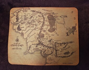 LOTR Wrapped Wooden Journal, Map of the Middle Earth Notebook, Custom ...