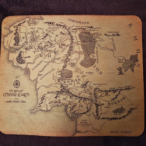 Map of Middle Earth Mousepad - Etsy