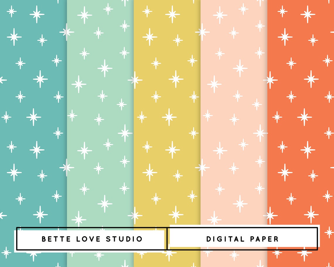 Mid Century Digital Bundle Retro Clipart Mid Century Icons - Etsy