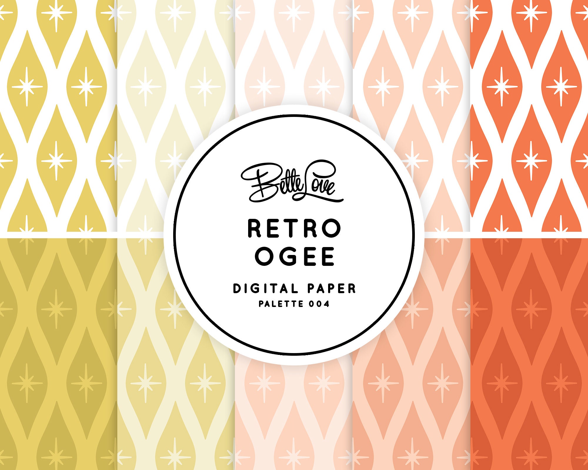 Retro Digital Paper Retro 1950s Paper Groovy Pattern Seamless Texture ...
