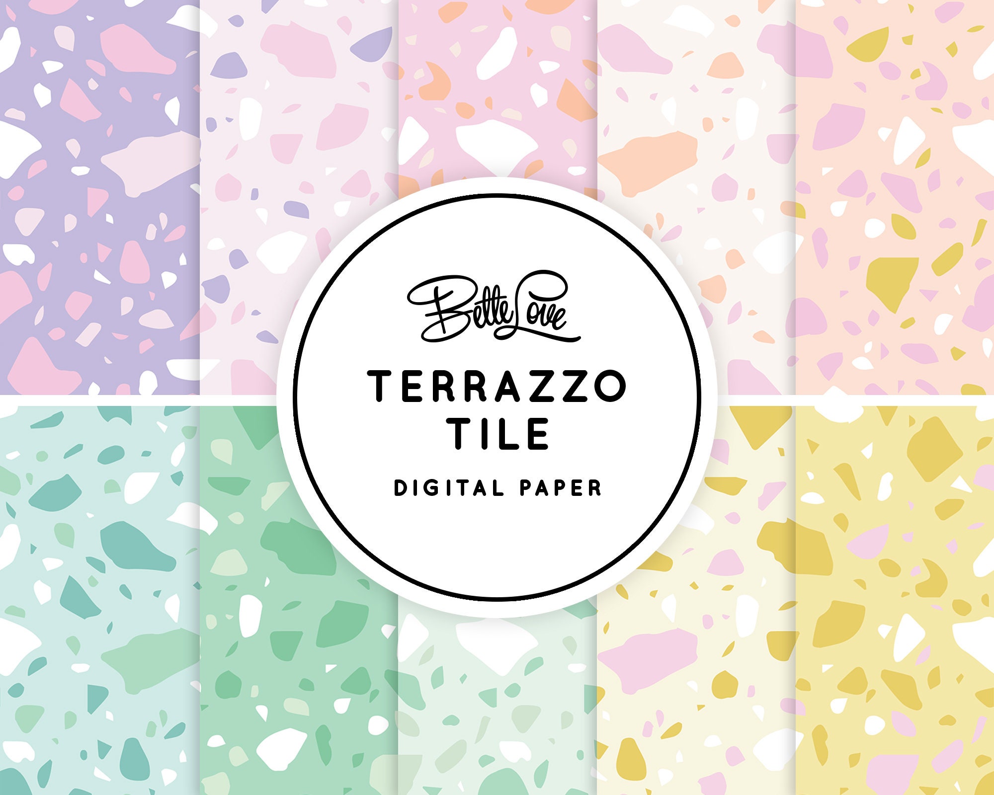 Terrazzo Digital Paper Terrazzo Tile Journal Terrazzo Wallpaper ...