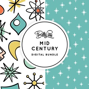 Mid Century Digital Bundle Retro Clipart Mid Century Icons - Etsy