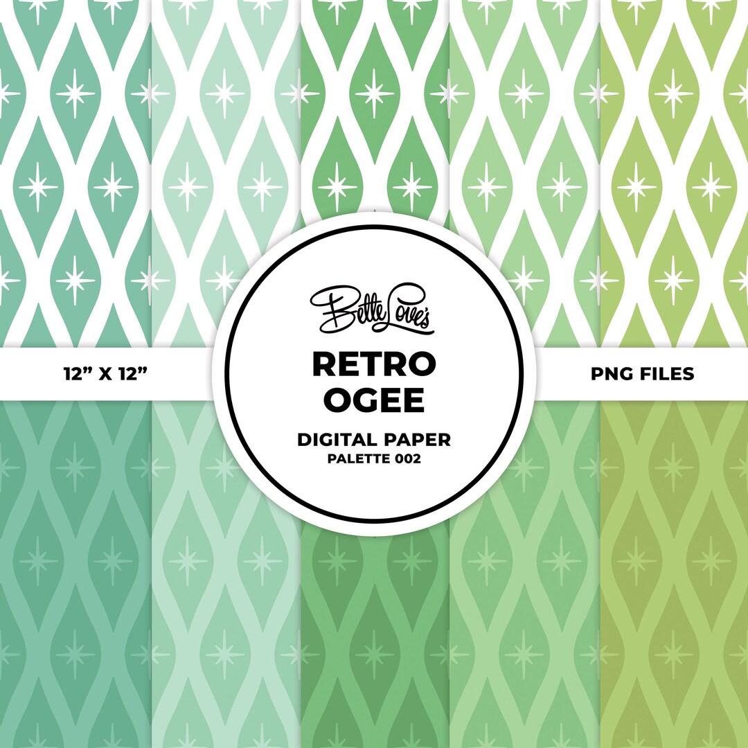 Retro Ogee Paper Retro Mid Century Journal Mid Century Print Vintage ...