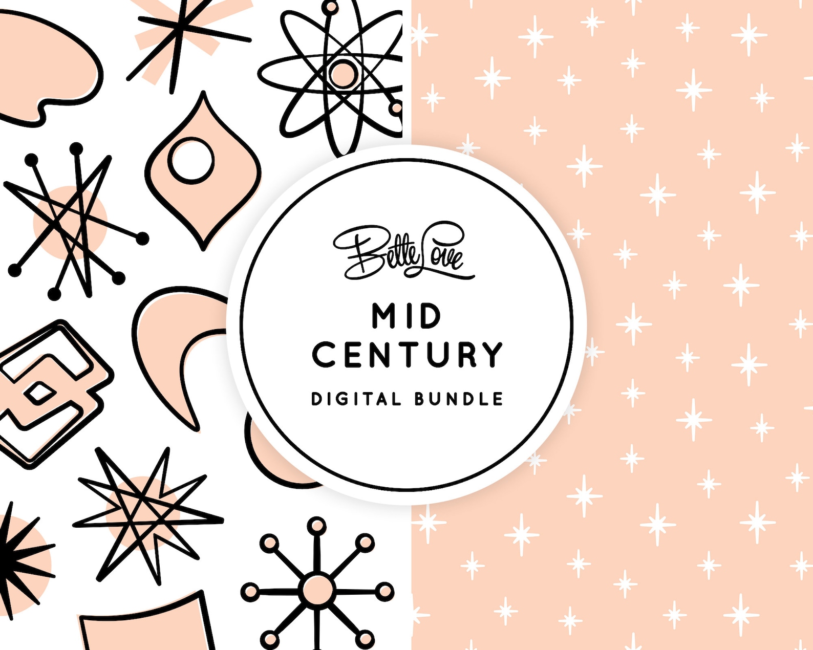 Retro Clipart Mid Century Icons Retro Signs Clip Art 1950s Clip Art Mid ...