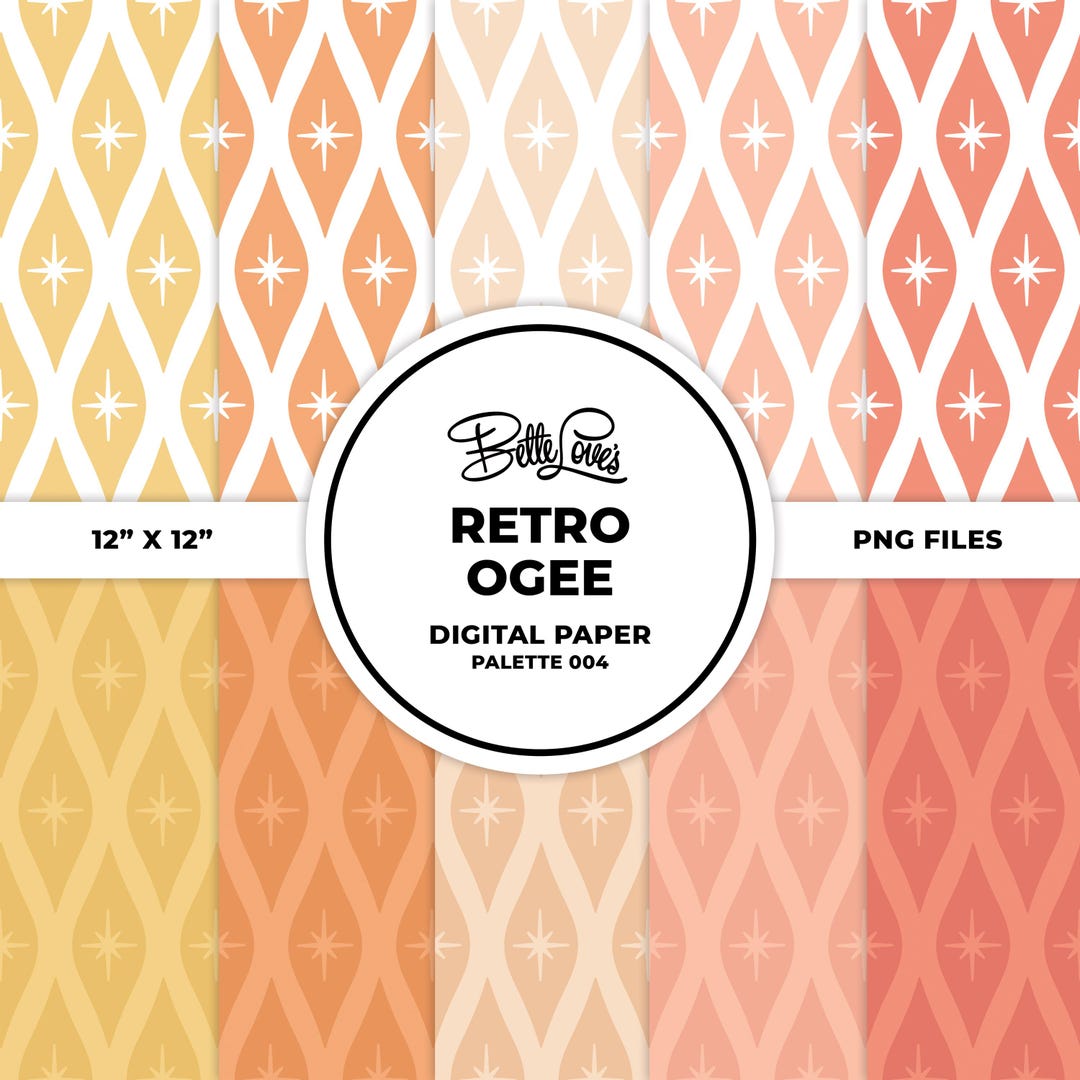 Retro Digital Paper Retro 1950s Paper Groovy Pattern Seamless Texture ...