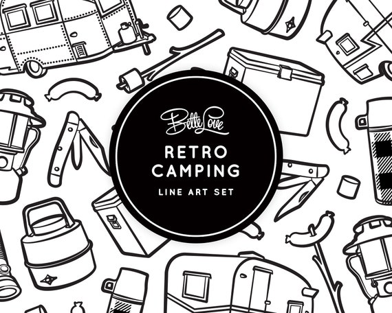 Vintage Camping Clipart