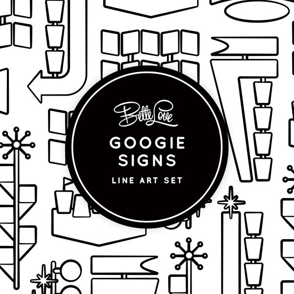 Googie Signs Clip Art - Etsy