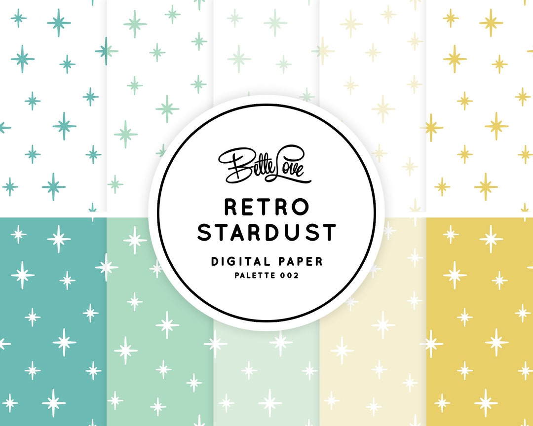 Retro Star Dust Paper Retro Mid Century Journal Mid Century Print ...
