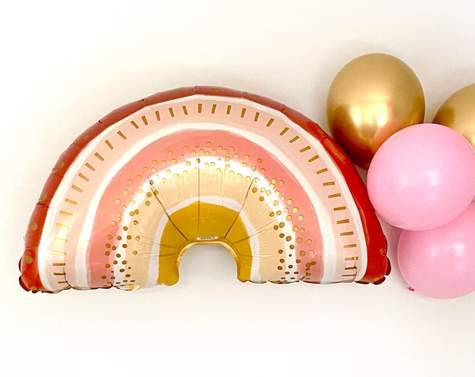 Boho Rainbow Balloon Kit | Boho Birthday Balloons | Muted Colours ...