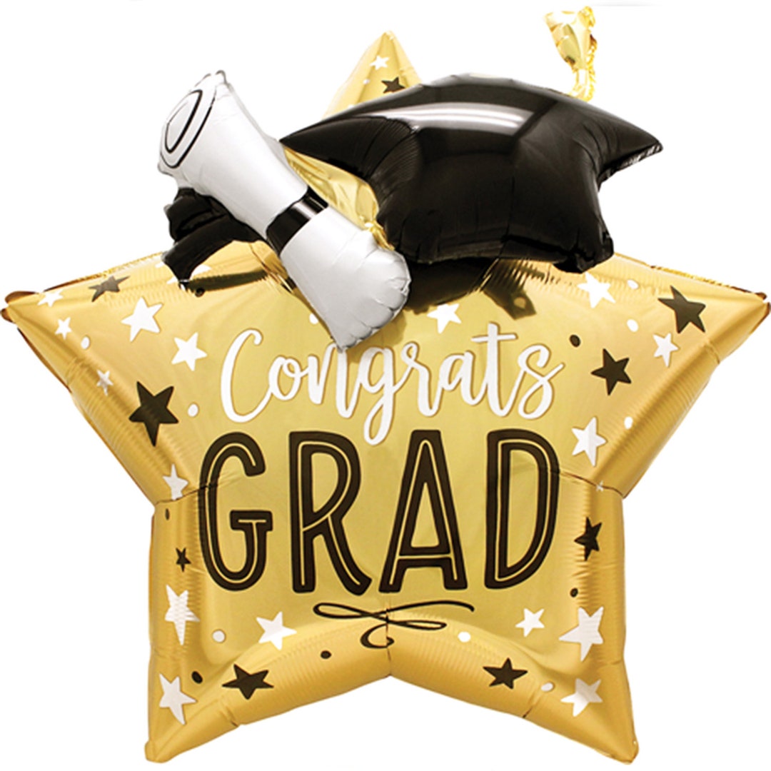 Graduation Balloon, Graduation Decoration, Congrats Grad, Cap and ...