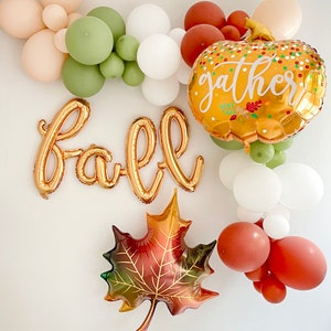 Boho Rustic Fall Balloons, Autumn Leaves, Fall Garland, Thanksgiving ...