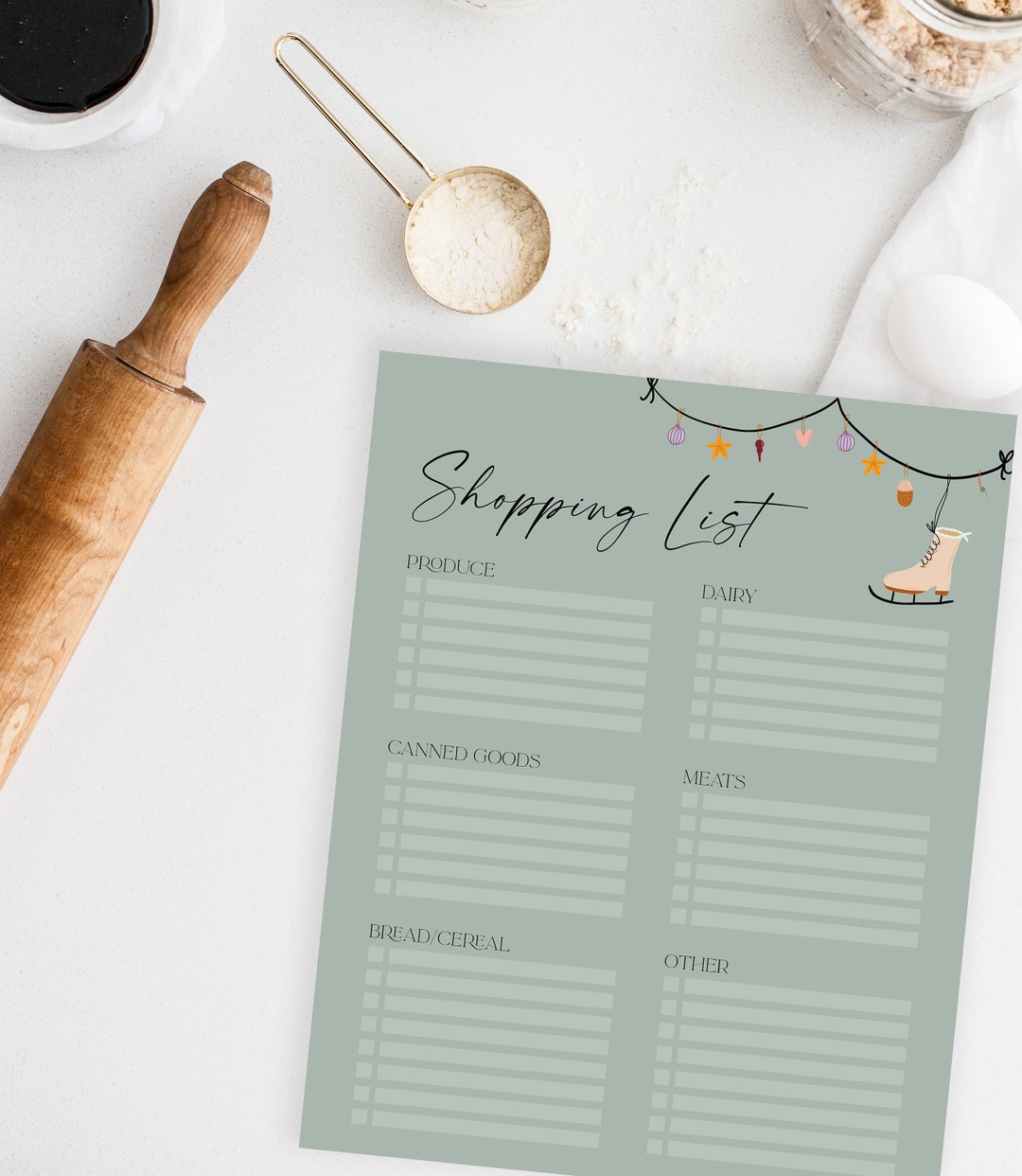 Christmas Shopping List Printable, Christmas Grocery List Printable ...
