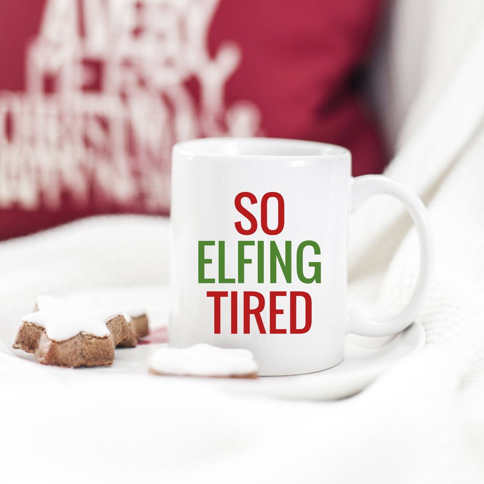 So Elfing Tired Mug Christmas Mug Holiday Mug Elf Movie - Etsy