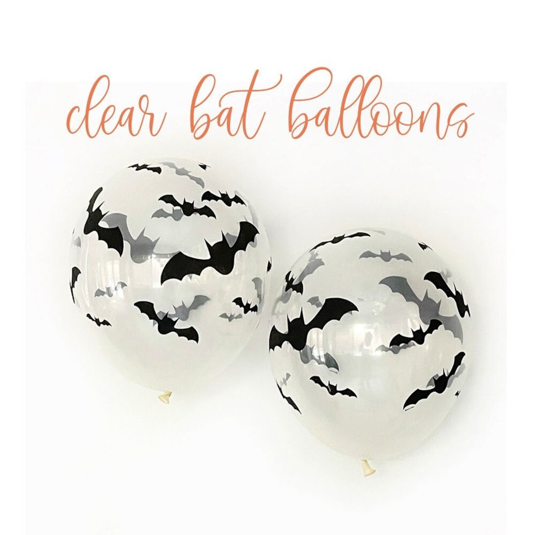 Bat Balloon, Clear Black Bat Latex Balloon, Halloween Balloons ...