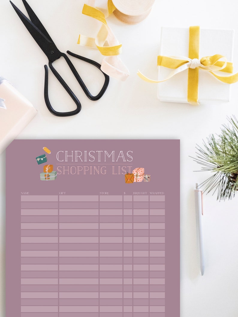 Christmas Gift Shopping List Printable Christmas Gift List - Etsy