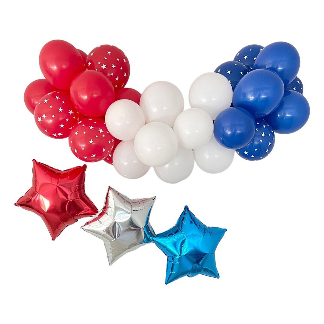 4th of July Balloon Garland, 4th of July Party Decorations, Red White ...