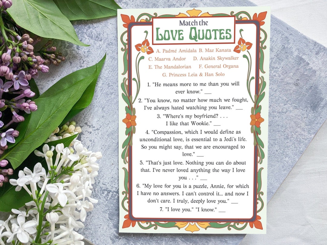 Scifi Space Opera: Match the Movie Quotes Wedding Game - Digital ...