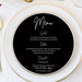 Minimalist Black & White Menu Cards, Round Menu Cards for Charger ...