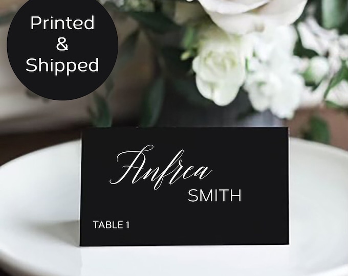 Black Name Cards With Wax Seal, Vellum Place Cards With Wax Seal, Black ...