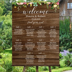 Wood Wedding Seating Chart, Wedding Seating Poster, Seating Plan ...