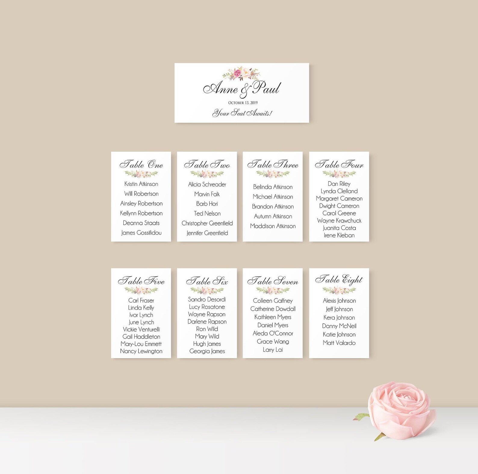 Wedding Seating Cards Wedding Seating Plan Country Rustic | Etsy Canada