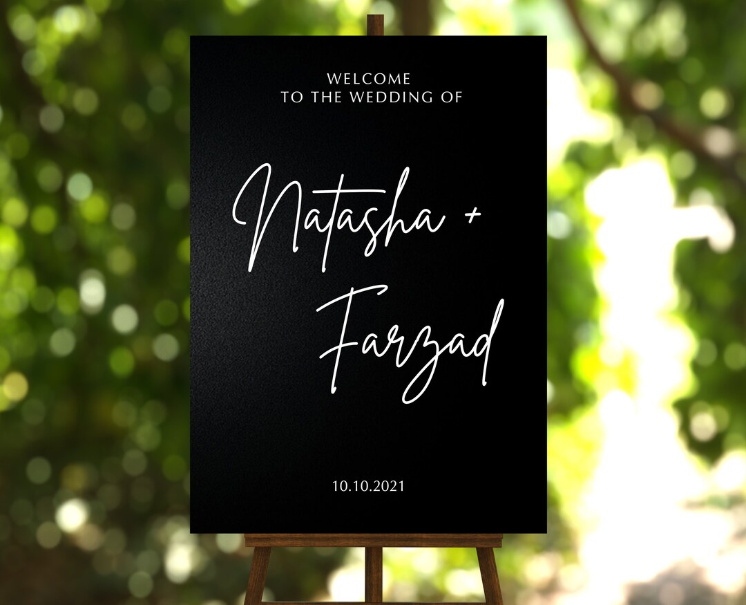 Black Acrylic Welcome Sign, Wedding Welcome Sign, Welcome Sign, Black ...