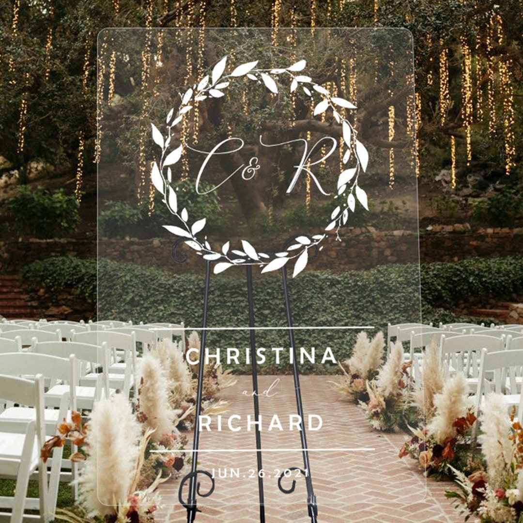 Clear Acrylic Wedding Signs, Welcome Wedding Sign, Welcome Sign With ...