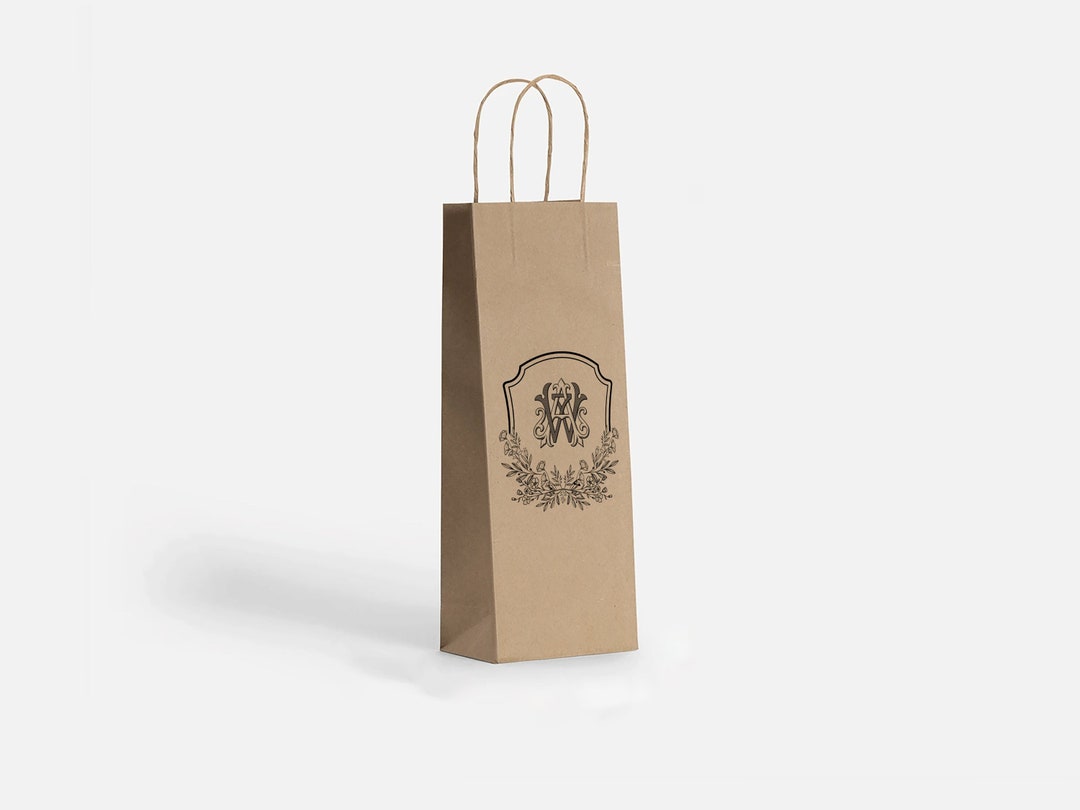 Custom Printed Wedding Wine Bags, With Logo Monogrammed Favors - Etsy