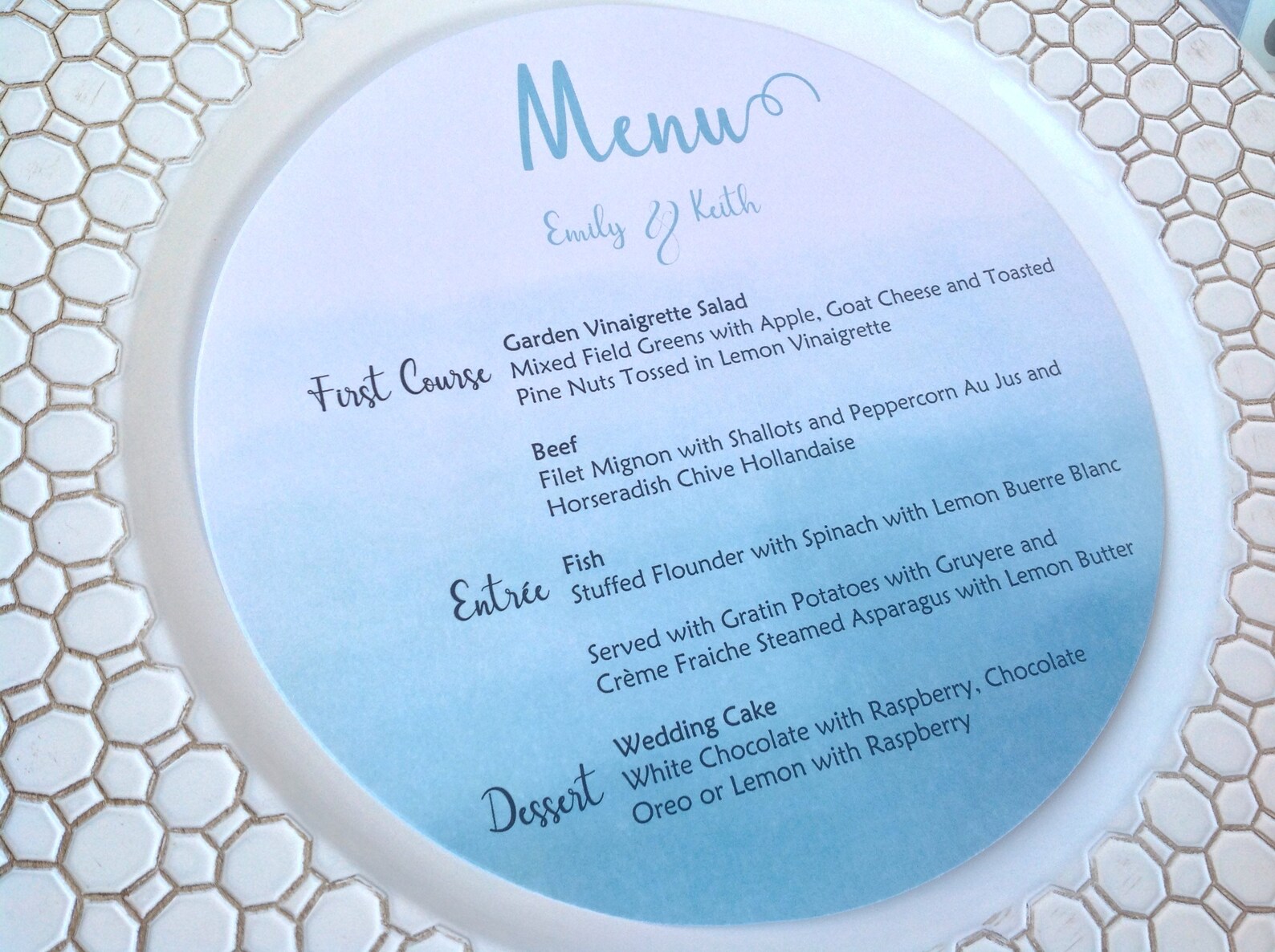 Menu Cards, Wedding Menu Cards, Round, Ombre, Round Menu, Dinner Menu ...