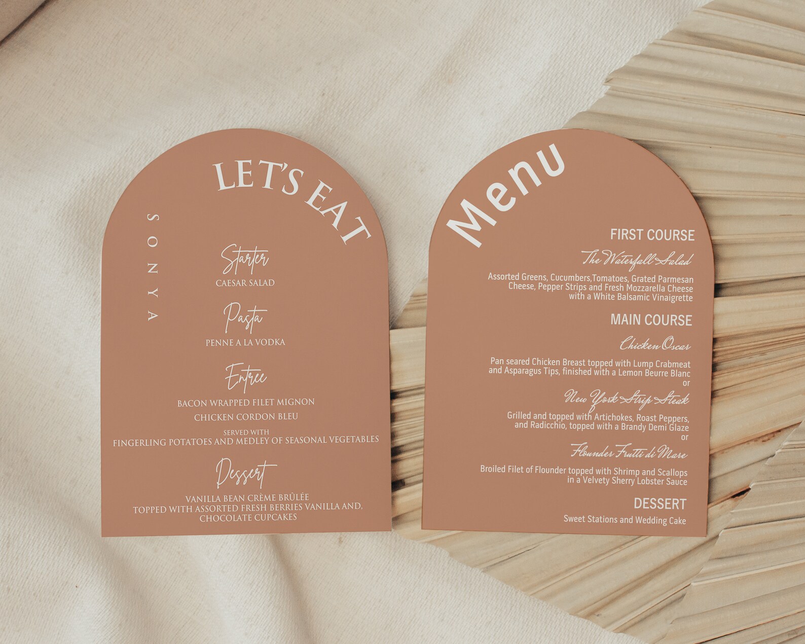 Terracotta Arch Menu With White Ink Printing Menu Card With - Etsy