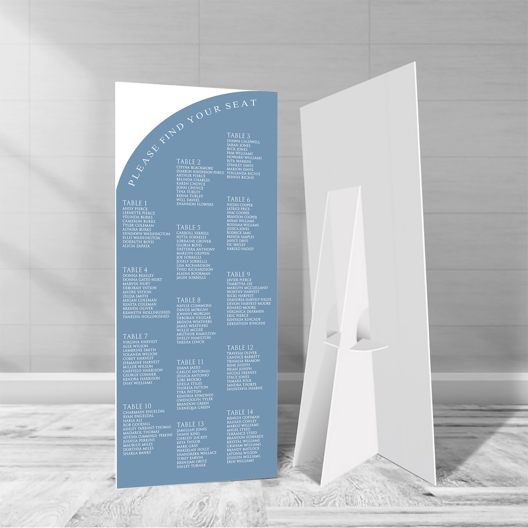 Arch Wedding Seating Chart, Floor Stand up Wedding Chart, Free Standing ...