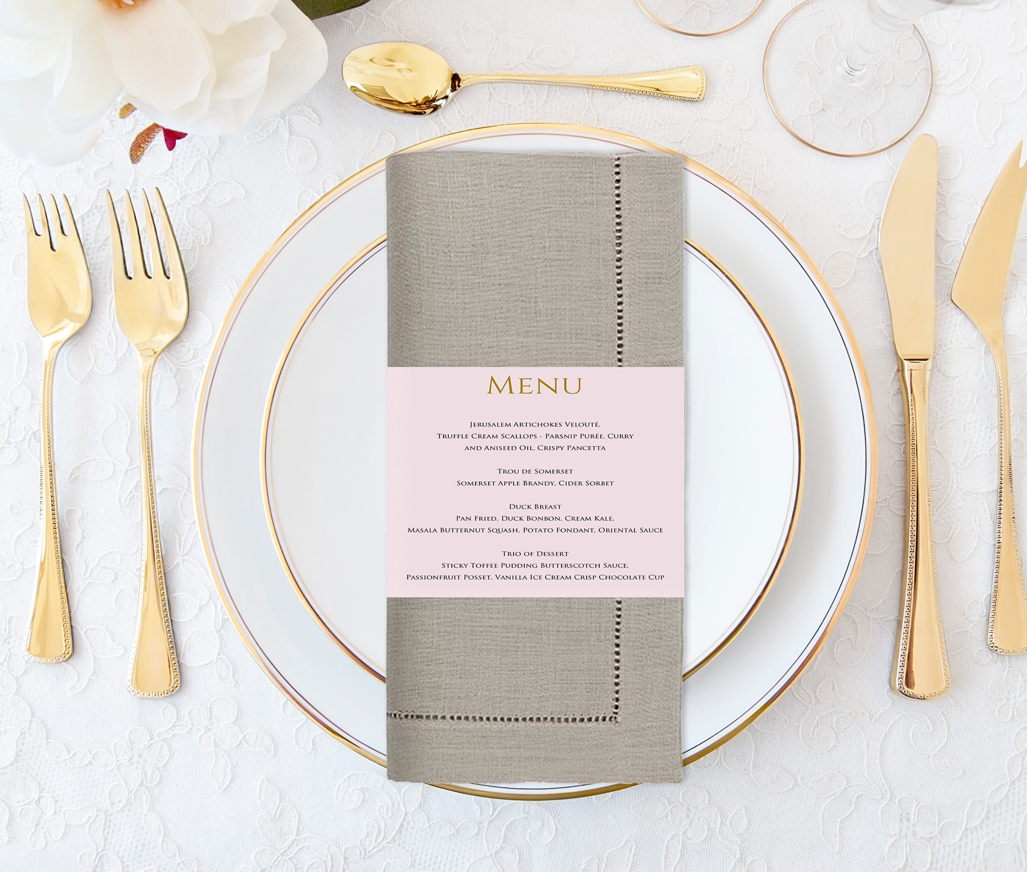 Wedding Menu Napkin Menu Wrap Napkin Menu Dinner Menu Wrap | Etsy