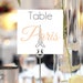 Table Numbers Wedding Table Name Wedding Reception Table - Etsy