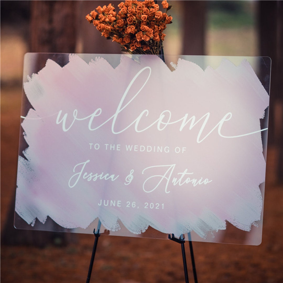 Painted Acrylic Wedding Sign, Welcome Acrylic Wedding Signs, Welcome ...
